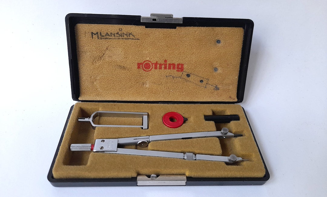 Vintage Rotring Set Metal Precision Compass With Accessories. Vintage ...