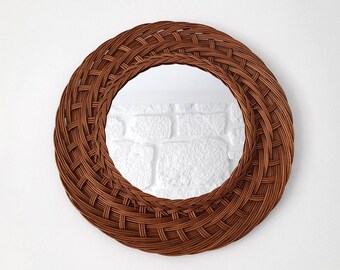 Round Wicker Mirror - Etsy