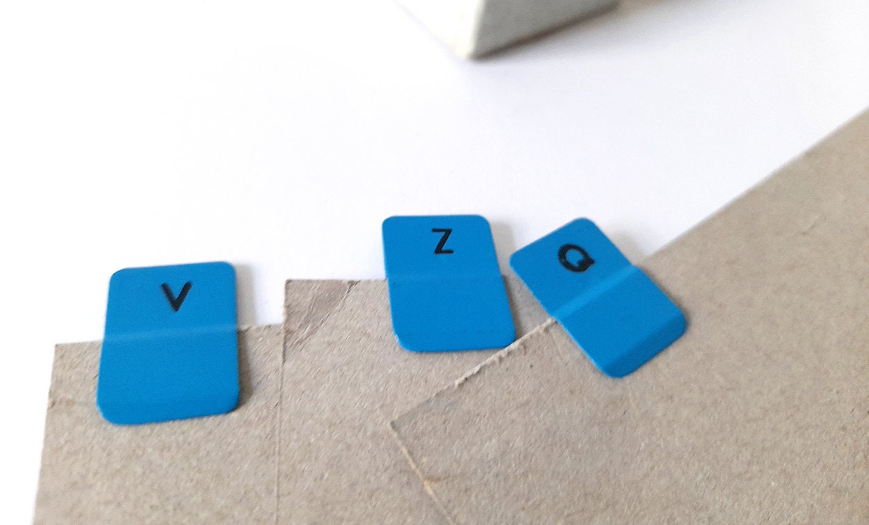 Vintage Blue Metal Alphabet Index Clips, Complete Set - Etsy