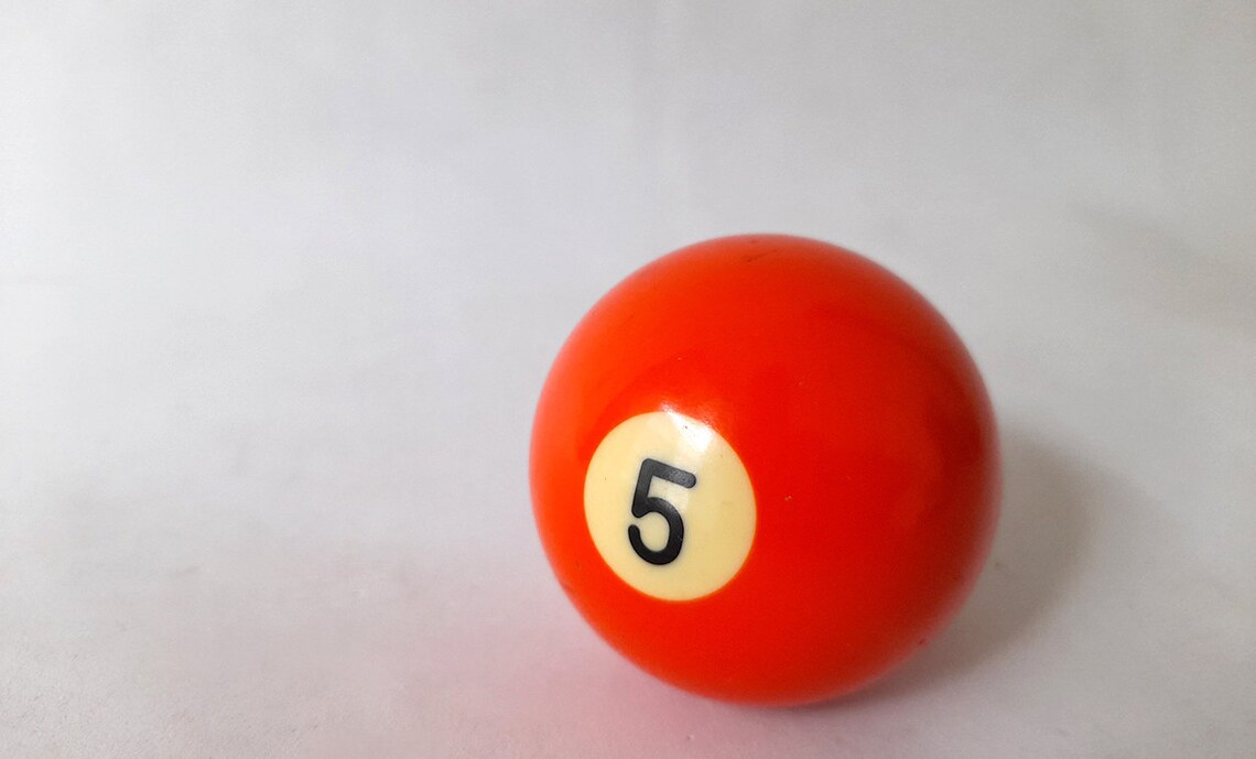 Vintage Billiard Ball. Billiard Ball Number 5. Orange Billiard | Etsy