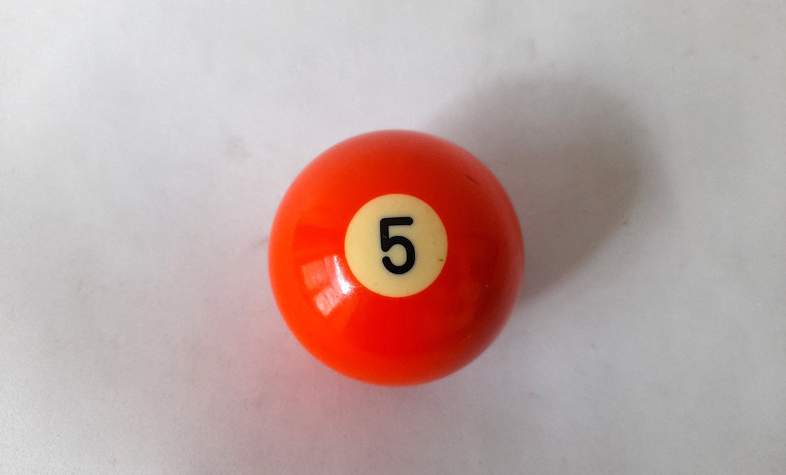 Vintage Billiard Ball. Billiard Ball Number 5. Orange Billiard | Etsy
