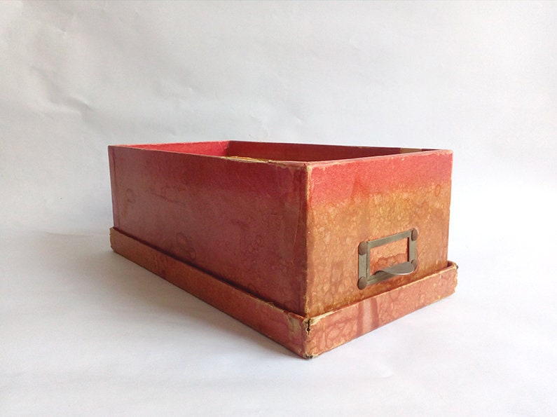Vintage Red Rectangular Cardboard Box With Label. Vintage | Etsy
