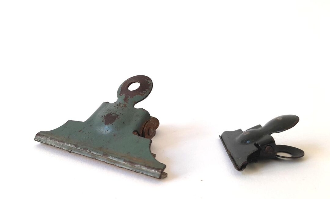 Vintage Set of Two Different Clamps for Archiving Documents or Hang on ...