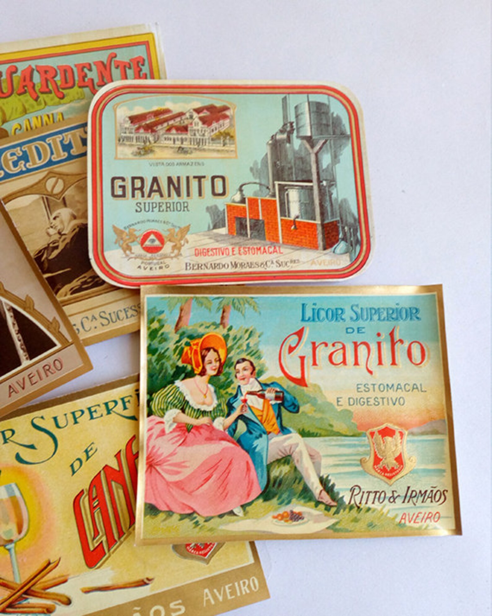 Set of Six Vintage New Liqueur and Brandy Bottle Labels. | Etsy