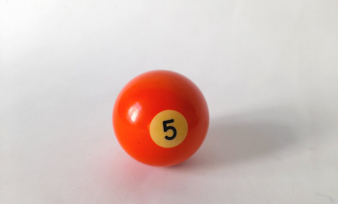 Vintage Billiard Ball. Billiard Ball Number 5. Orange Billiard | Etsy