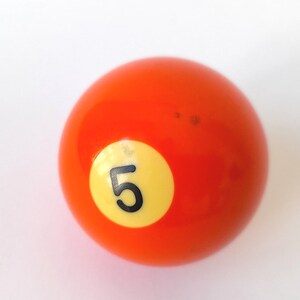 Vintage Billiard Ball. Billiard Ball Number 5. Orange Billiard Ball ...