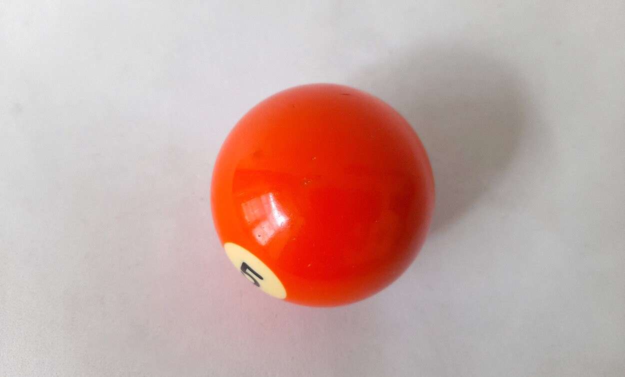 Vintage Billiard Ball. Billiard Ball Number 5. Orange Billiard | Etsy