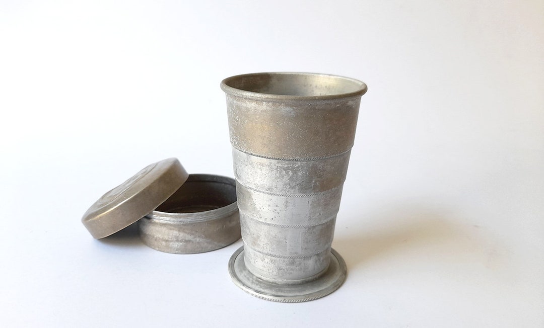 Very Old Collapsible Aluminum Cup. Vintage Collapsible Aluminium ...