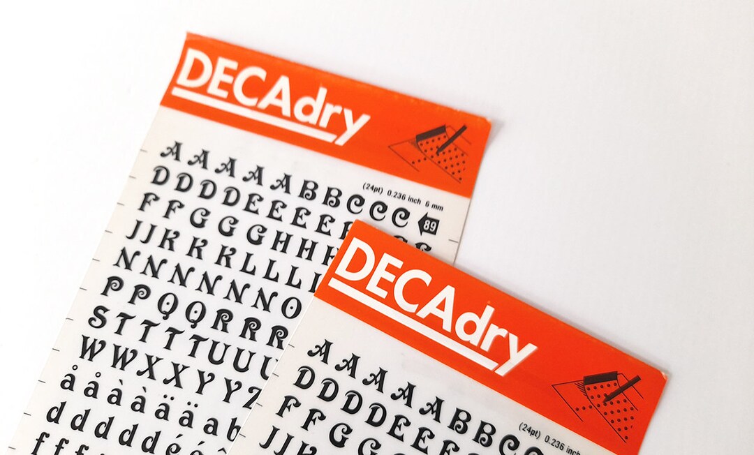 Vintage Set of Two Instant Rub on Letter Transfers From Decadry ...