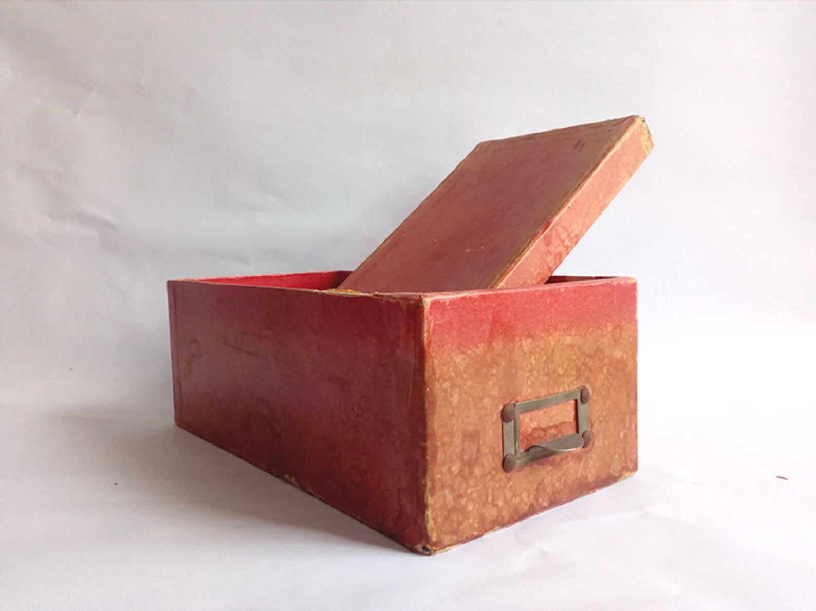 Vintage Red Rectangular Cardboard Box With Label. Vintage | Etsy