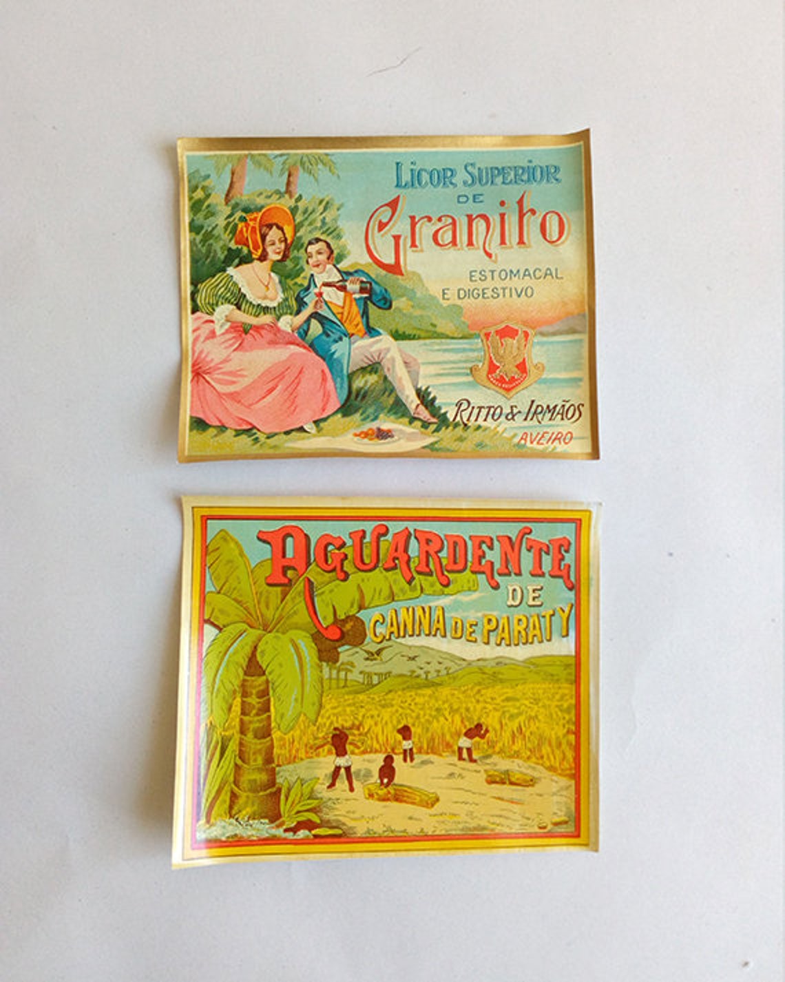 Set of Six Vintage New Liqueur and Brandy Bottle Labels. | Etsy