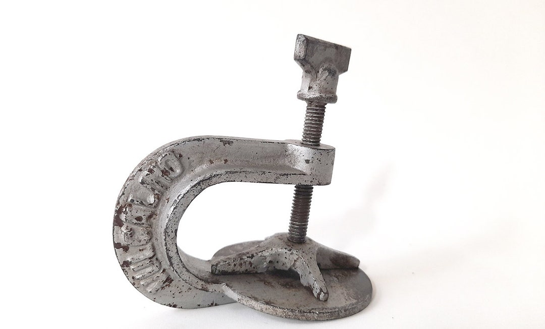 Vintage Grey Metal Hand Thread Clamp. Vintage Tyre Repair Clamp ...