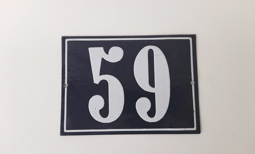 Vintage Portuguese Dark Blue Enamel House Plate 59 Number. Vintage Blue ...