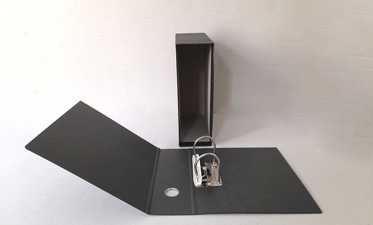 Vintage Black Cardboard File Dossier With Large Rings and Box. - Etsy