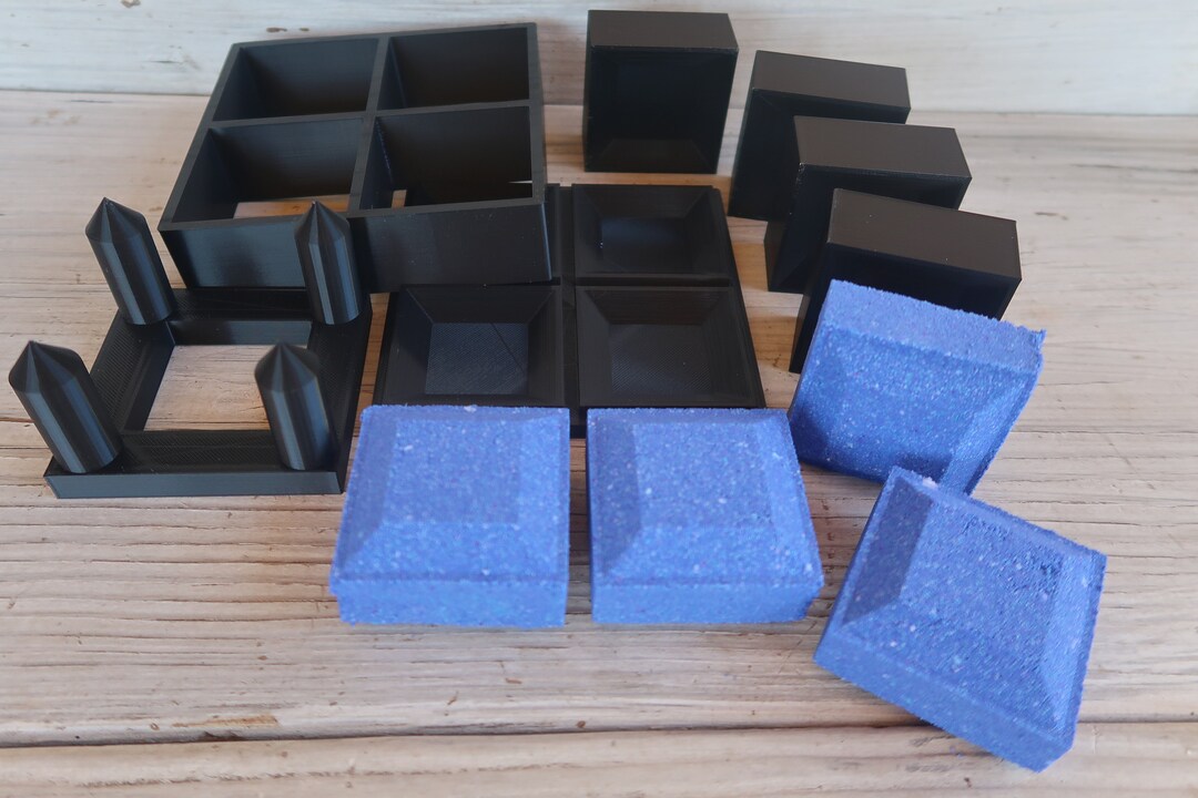 Square Gem Quad Bath Bomb Mold - Etsy