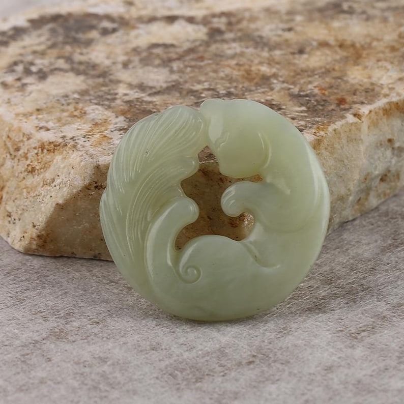 Hand-carved Nephrite Jade Cat Pendant: Feline Spirit Necklace - Etsy