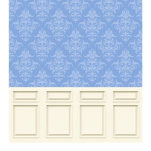 Dollhouse Wallpaper Digital Download Printable Miniature Floral Damask ...