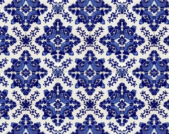 Blue Wallpaper Tiles Digital Instant Download Printable | Etsy