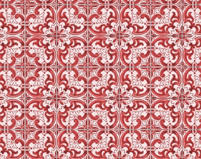 Red Tiles Wallpaper Digital Instant Download Printable Azulejos ...