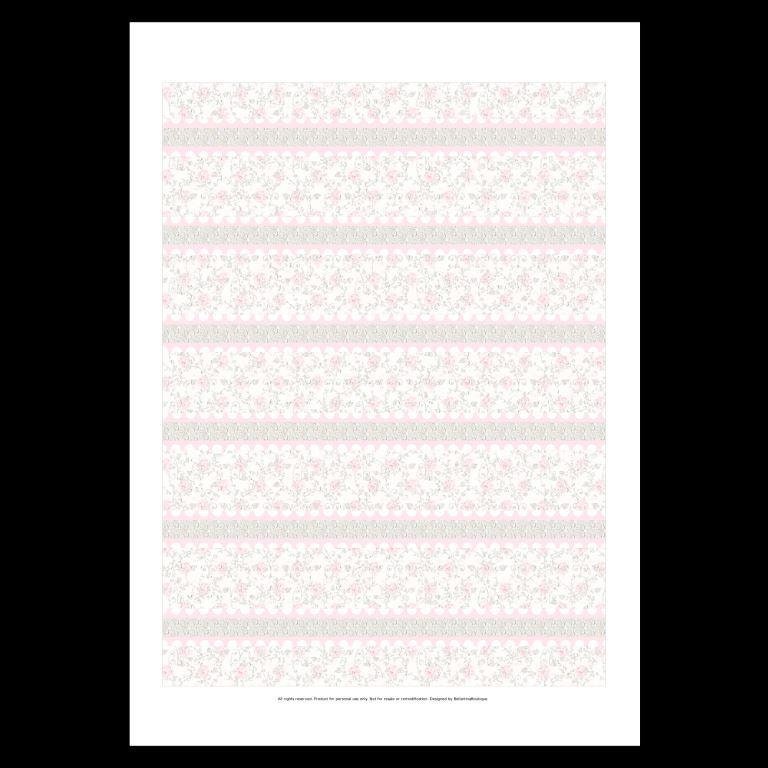 Shabby Chic Roses Wallpaper Pink Flower Silver Digital Instant Download ...