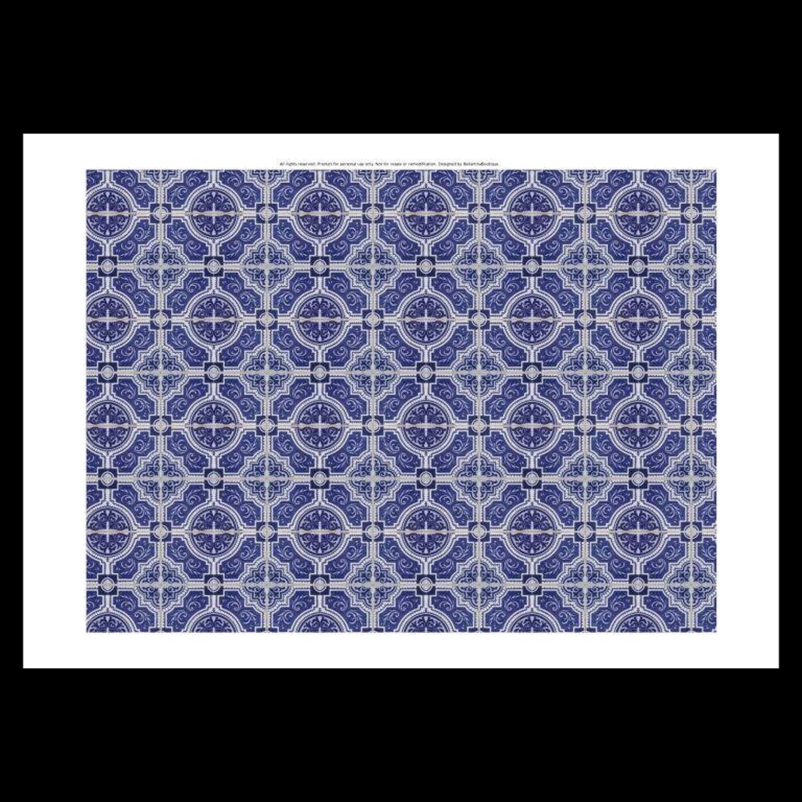 Blue Wallpaper Tiles Digital Instant Download Printable Azulejos ...