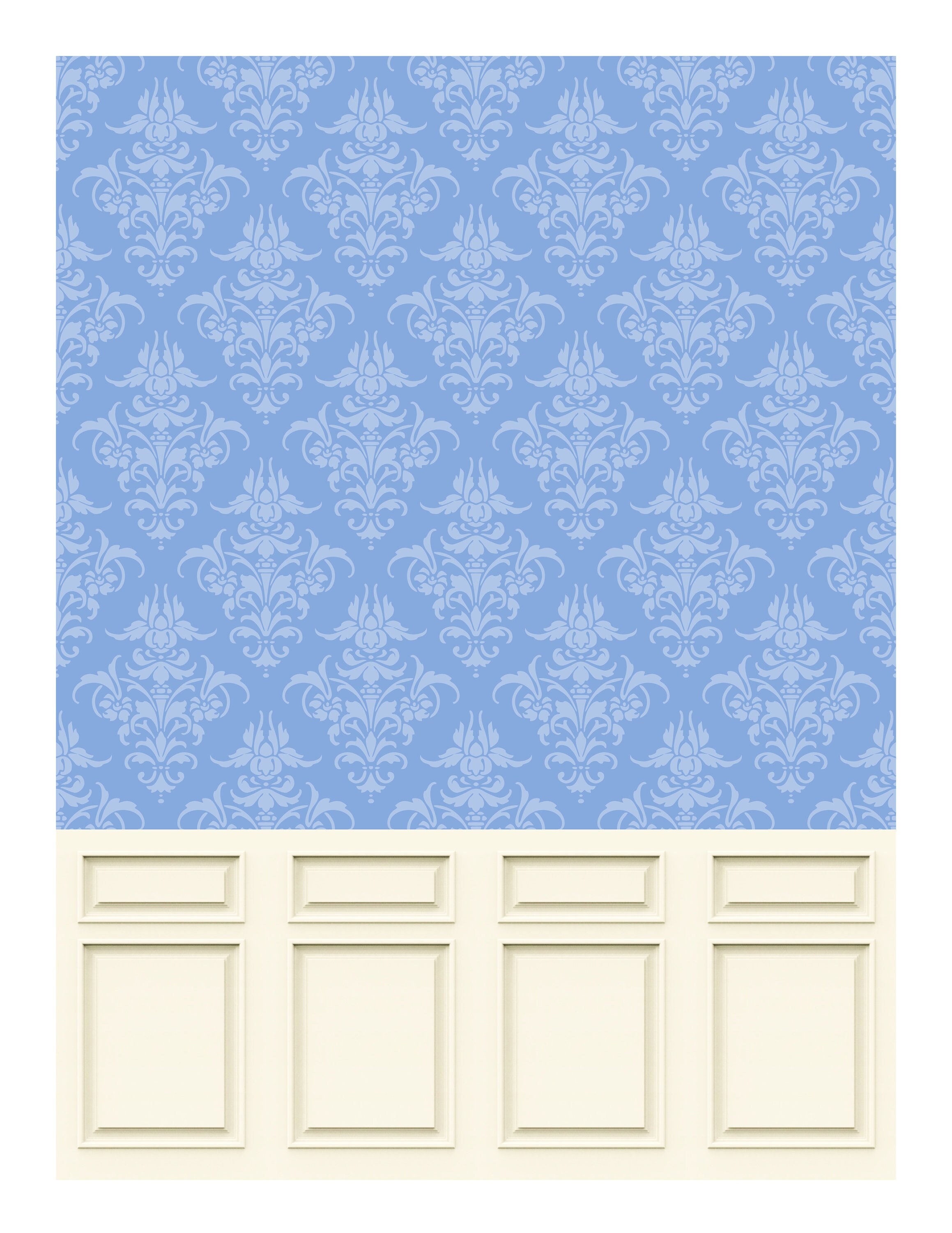 Dollhouse Wallpaper Digital Download Printable Miniature Floral Damask ...