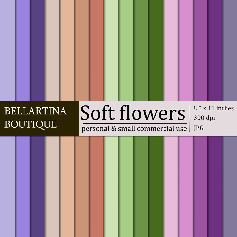 Digital Paper 8.5x11 Blue Purple Brown Green Quilling Solid Shades ...