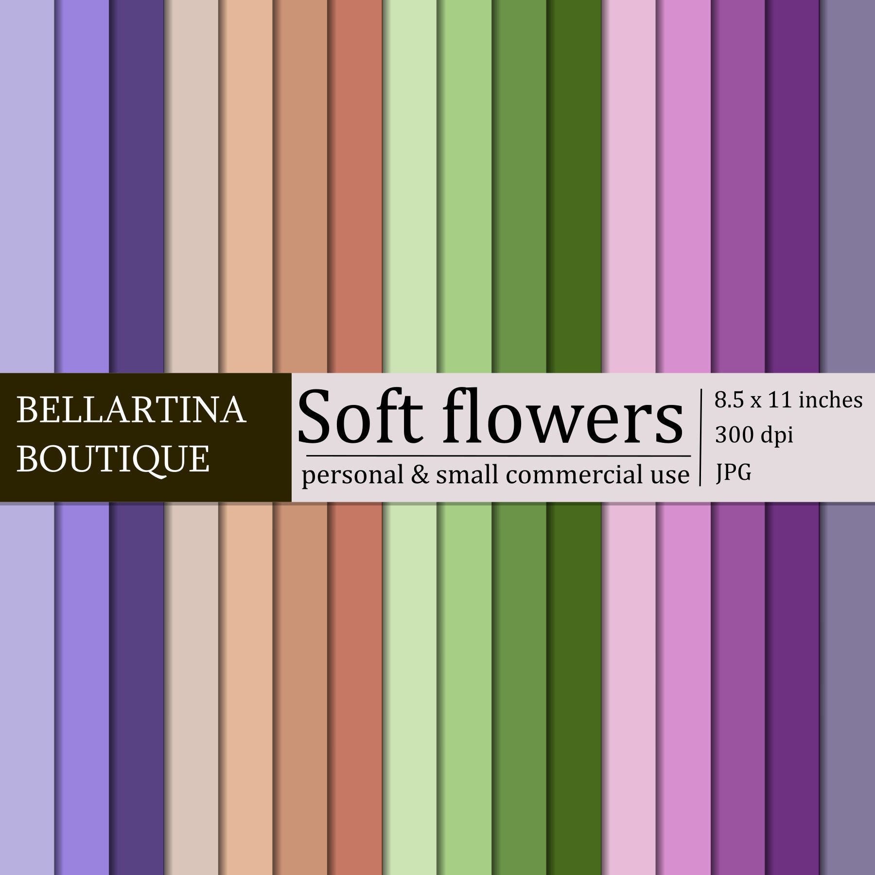 Digital Paper 8.5x11 Blue Purple Brown Green Quilling Solid Shades ...