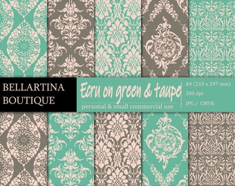 LILAC DAMASK Digital Paper A4 Printable Download Pattern - Etsy