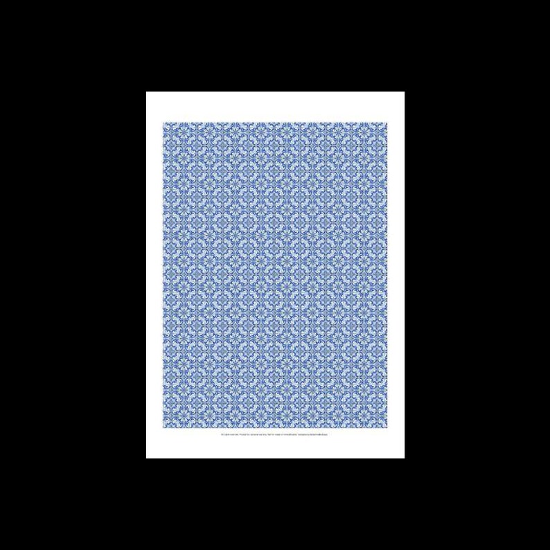 Blue Tiles Wallpaper Digital Instant Download Printable - Etsy