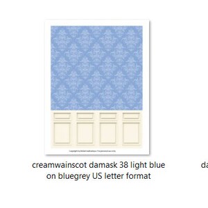 Dollhouse Wallpaper Digital Download Printable Miniature Floral Damask ...