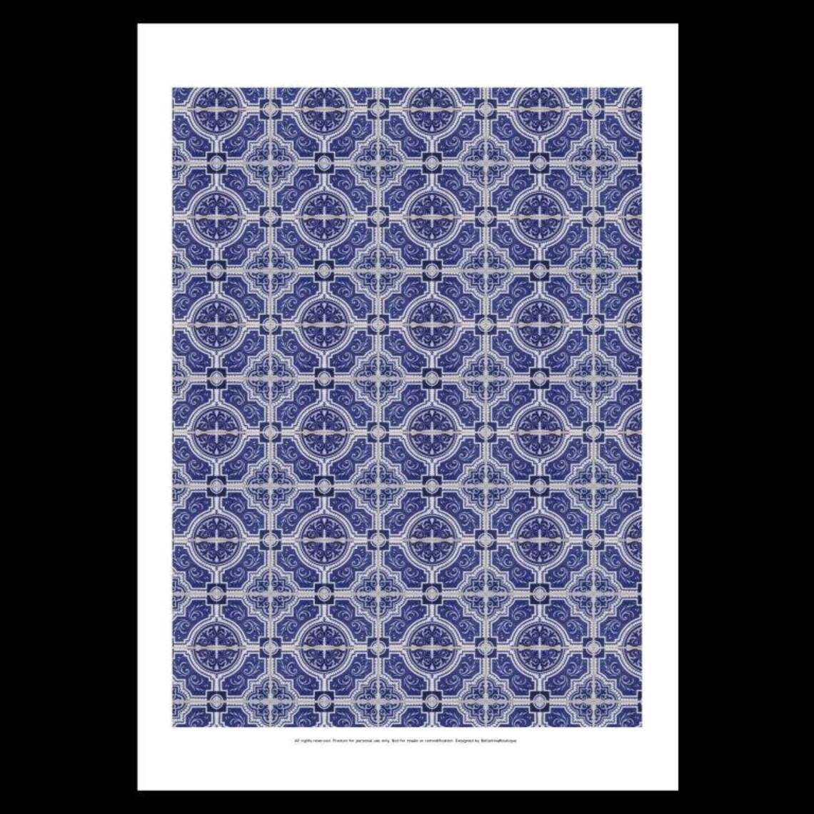 Blue Wallpaper Tiles Digital Instant Download Printable | Etsy