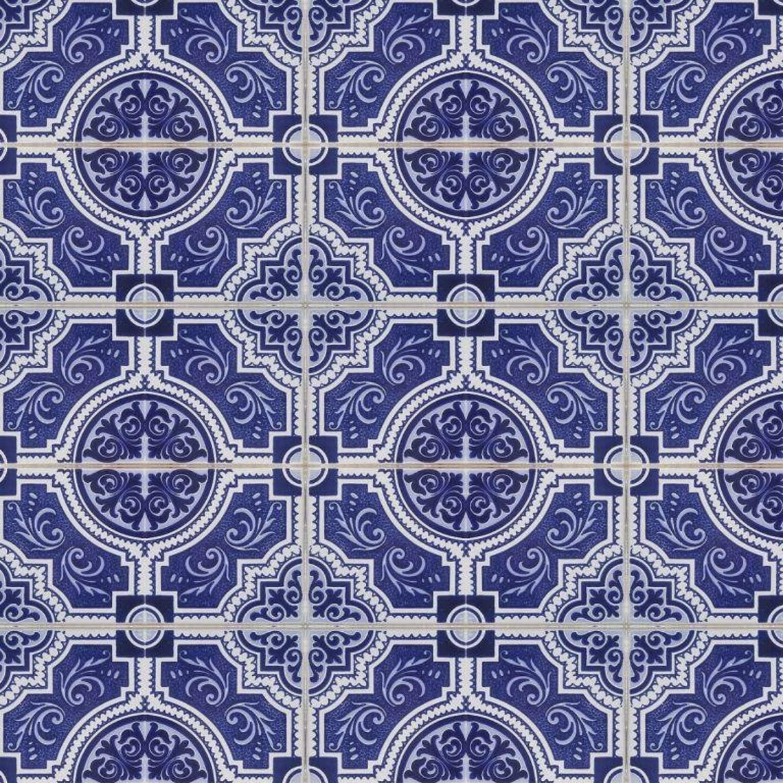 Blue Wallpaper Tiles Digital Instant Download Printable | Etsy