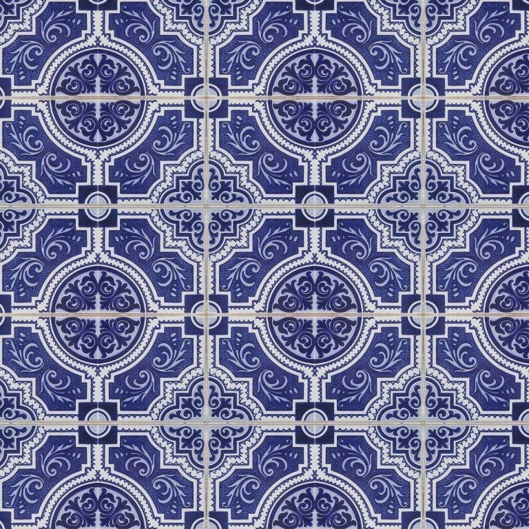Blue Wallpaper Tiles Digital Instant Download Printable Azulejos ...