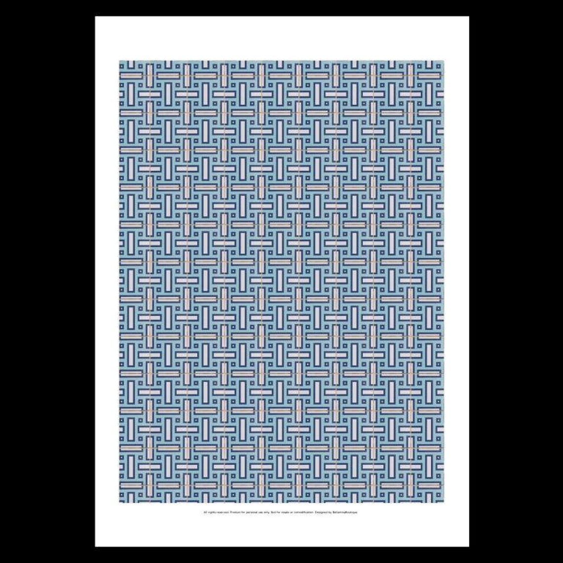 Blue Tiles Wallpaper Digital Instant Download Printable Square - Etsy