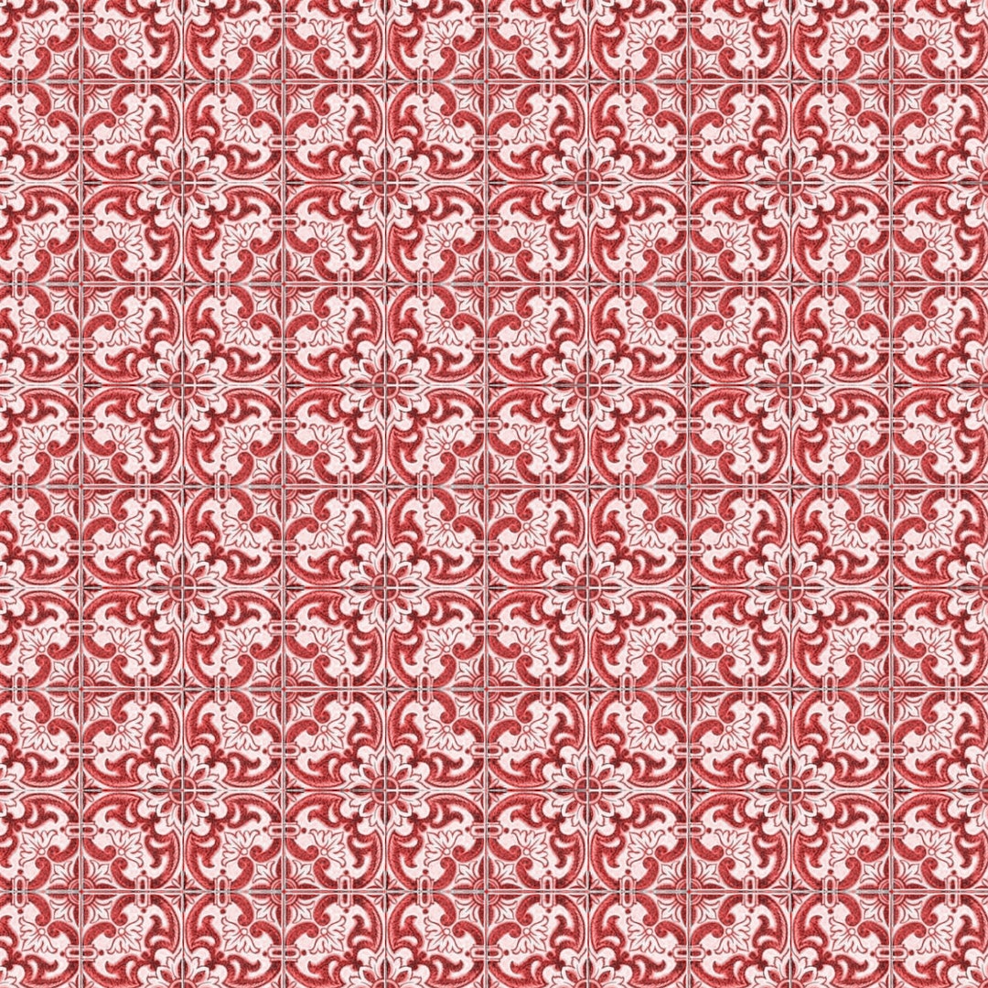 Red Tiles Wallpaper Digital Instant Download Printable Azulejos ...