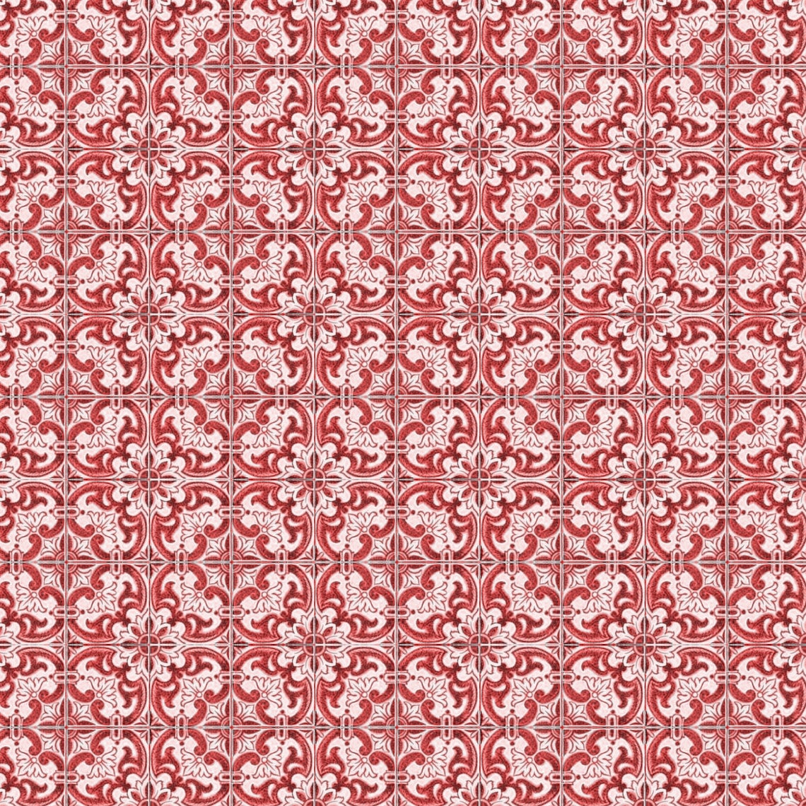 Red Tiles Wallpaper Digital Instant Download Printable Azulejos ...