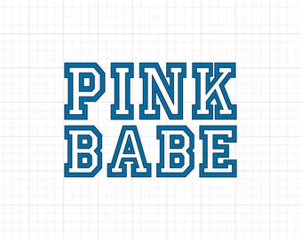 VS Pink Cursive Inspired Iron On Vinyl Decal Heat Transfer