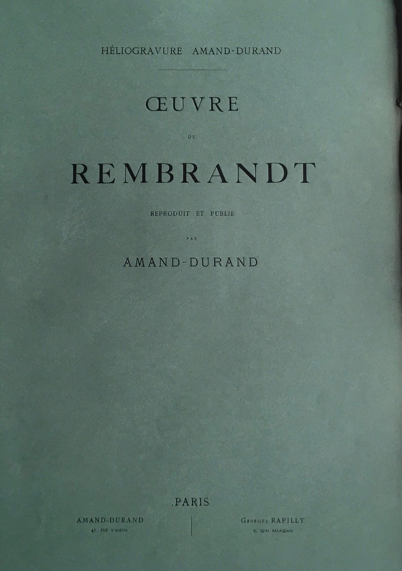 Amand Durand, After Rembrandt, French 1831 1905 - Etsy