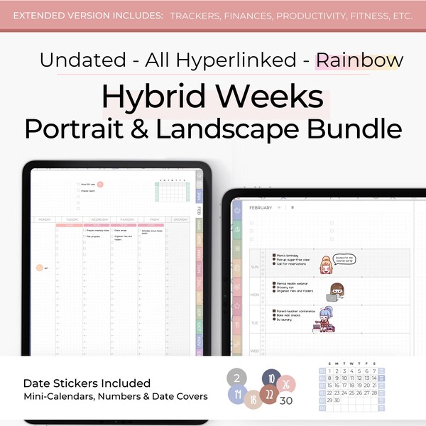 Undated Digital Planner - Etsy