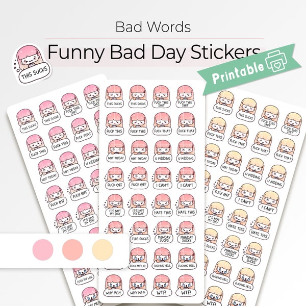 Bad Day Stickers - Etsy