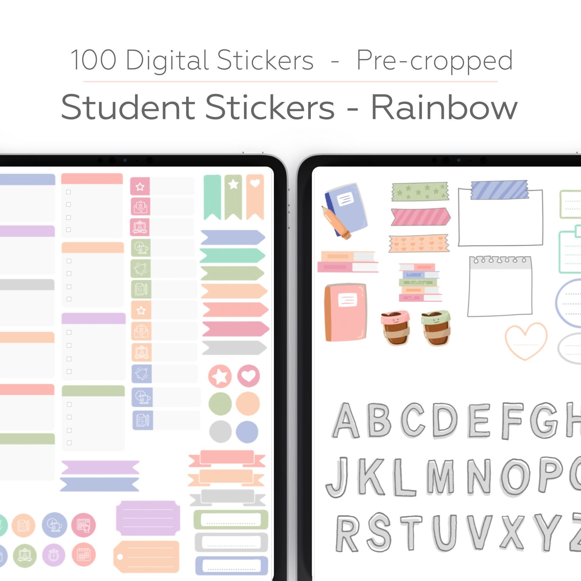 Student Digital Stickers, Rainbow Digital Stickers, Student Digital ...