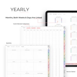 Digital Planner Undated, Digital Planner Undated Bundle, Hybrid Weeks ...