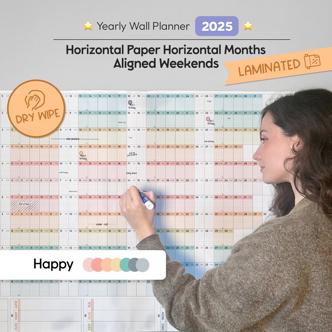 Giant Calendar 2025, Wall Calendar 2025, Office Wall Calendar 2025 ...