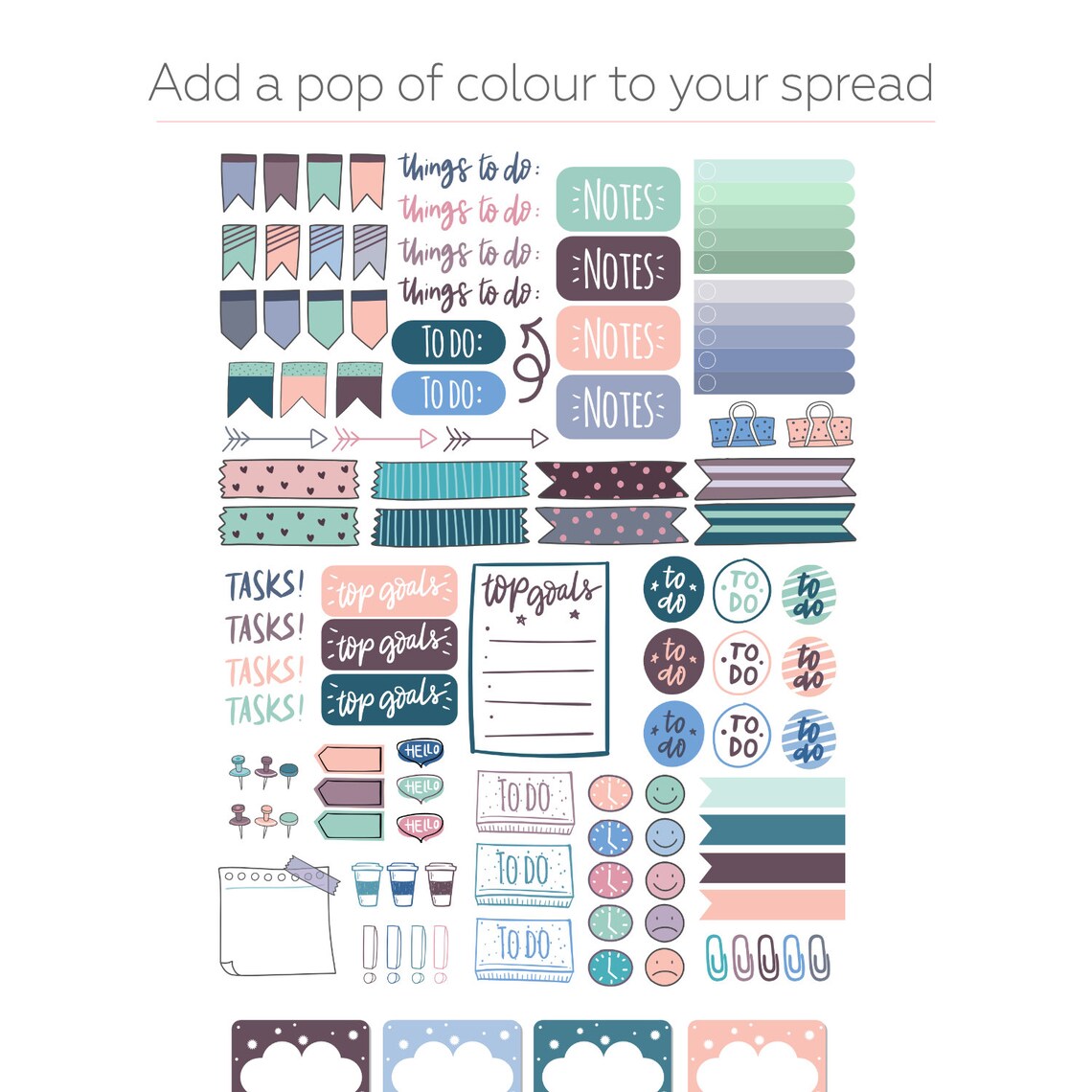 Cute Planner Stickers, Pastel Digital Stickers, Digital Stickers ...