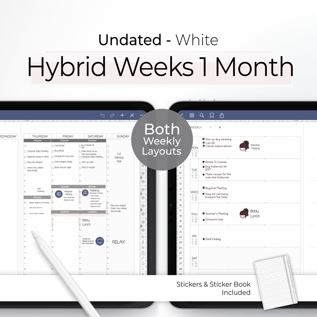 Monthly Digital Planner, 1 Month Planner, Undated Digital Planner ...