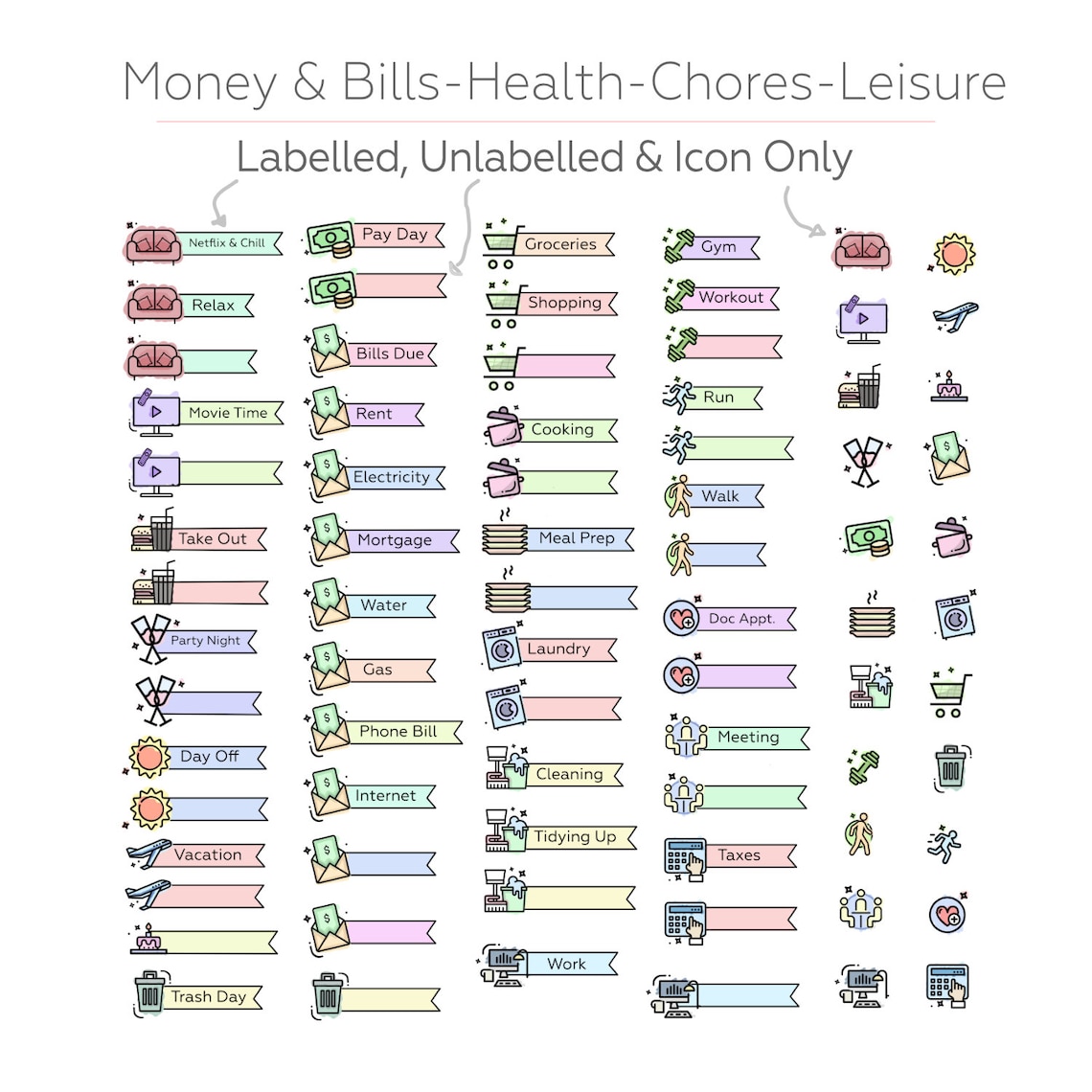 Digital Stickers Adulting Stickers Digital Planning - Etsy