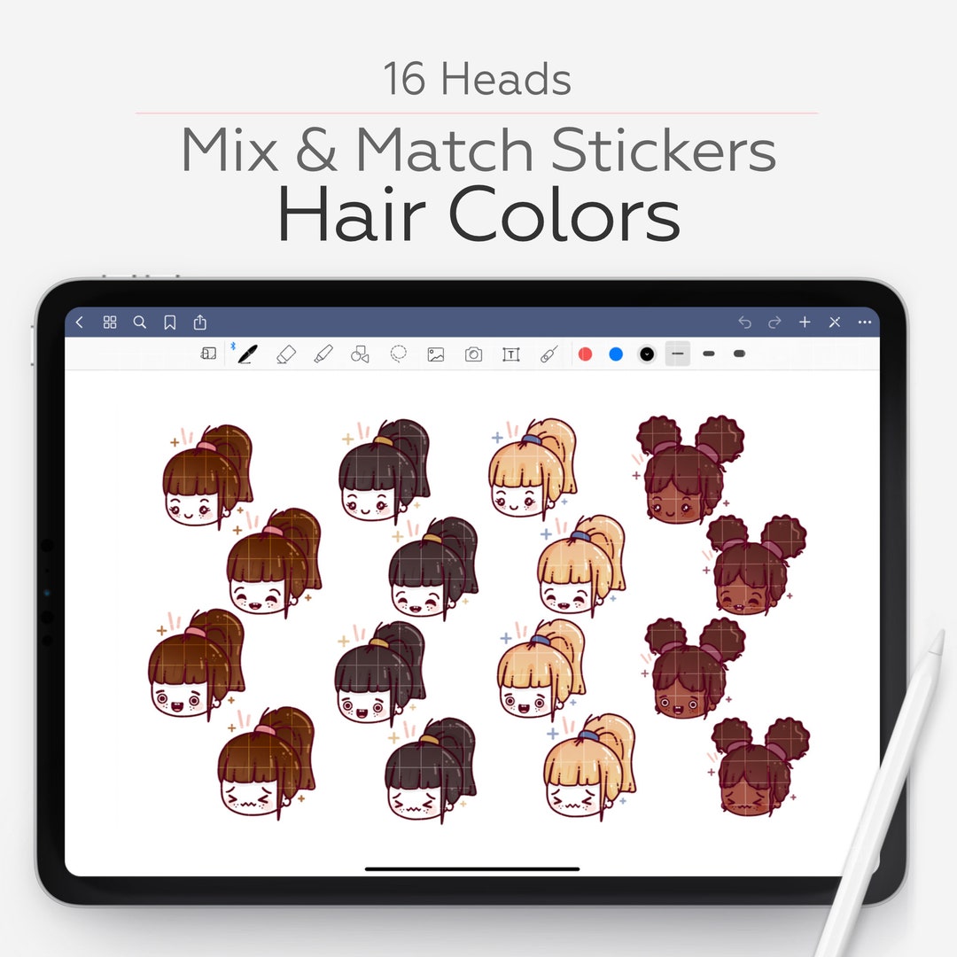 Character Digital Stickers, Mix & Match Digital Stickers, Kawaii ...