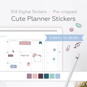 Cute Planner Stickers, Pastel Digital Stickers, Digital Stickers ...