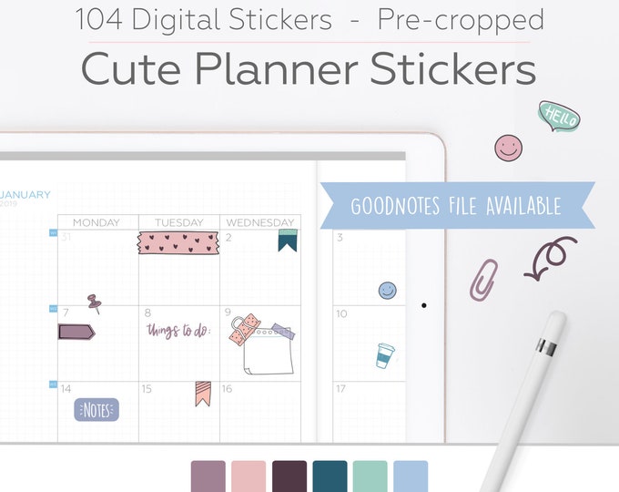 Cute Planner Stickers, Pastel Digital Stickers, Digital Stickers ...